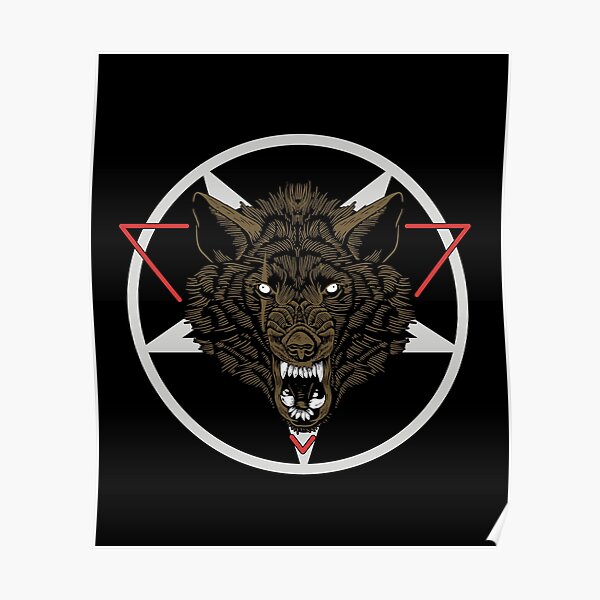 "Satanic Pentagram Evil Wolf Werewolf" Poster for Sale by h44k0n ...