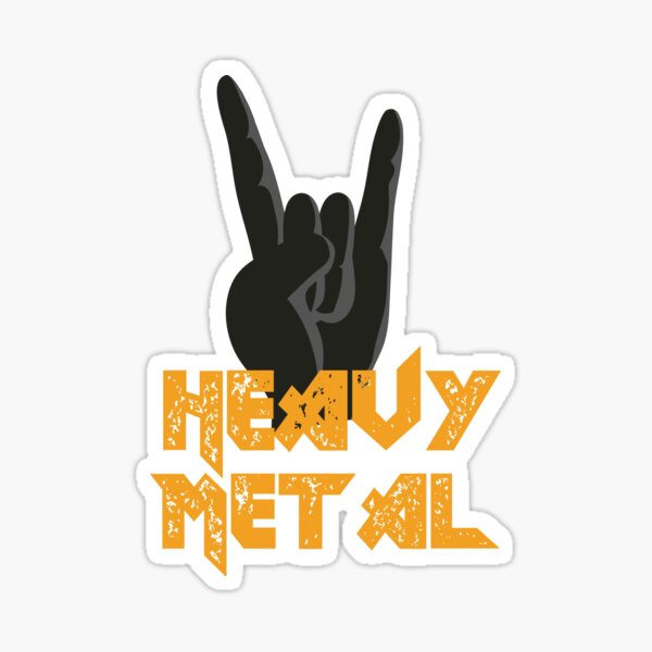 "Heavy Metal Horns Up Rocker Metalhead Headbanger " Sticker for Sale by ...