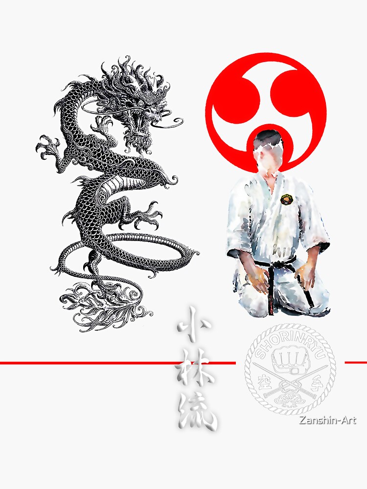 "Shorin Ryu Karate Dragon Spirit - Martial Arts Design" Sticker by ...