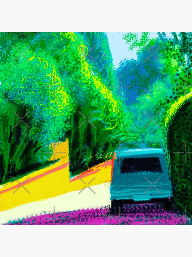 "David Hockney Car And Garden" Sticker for Sale by roycall | Redbubble