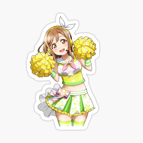 "[love live] hanamaru kunikida - cheerleader" Sticker by YaoiTrashMerch ...