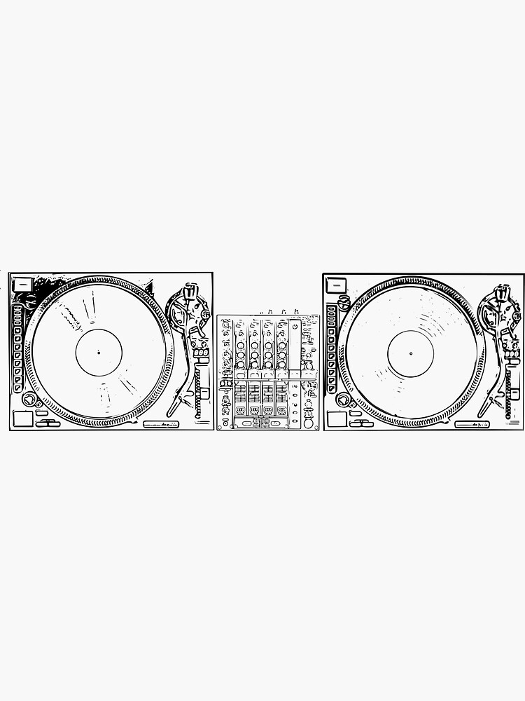 "DJ Vinyl Turntable" Sticker for Sale by liiwii | Redbubble