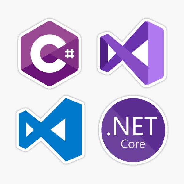 ".Net Developer Sticker Pack : C#, Visual Studio, VS Code, .Net Core ...