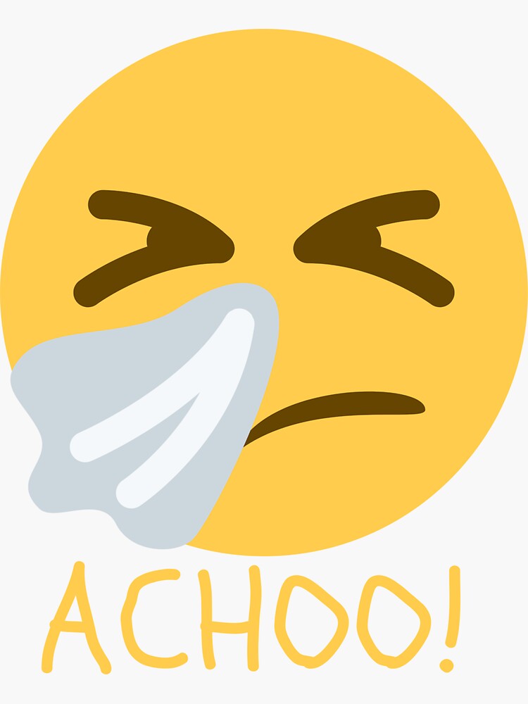 "Sneezing Emoji Achoo" Sticker for Sale by HeartEqualHeart | Redbubble
