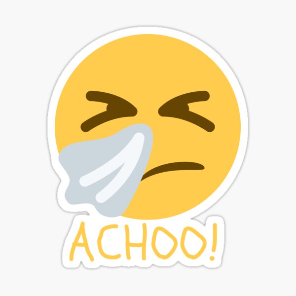 "Sneezing Emoji Achoo" Sticker for Sale by HeartEqualHeart | Redbubble
