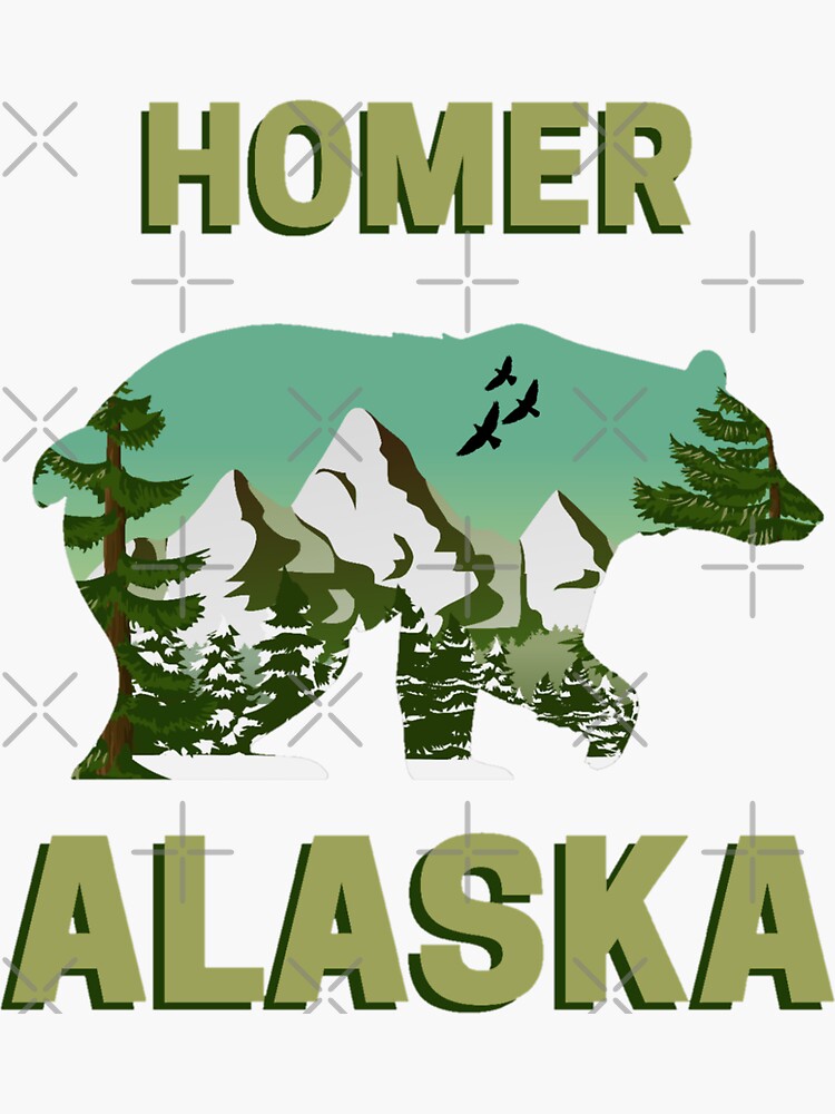 "Homer Alaska Mountains - bear landscape" Sticker for Sale by ...