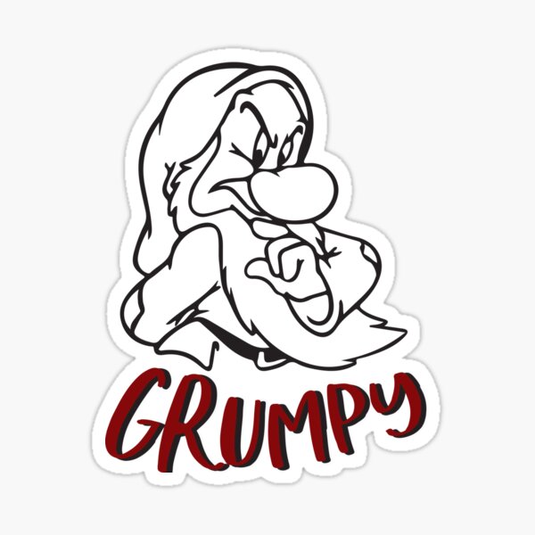 "Grumpy" Sticker for Sale by ubantee | Redbubble