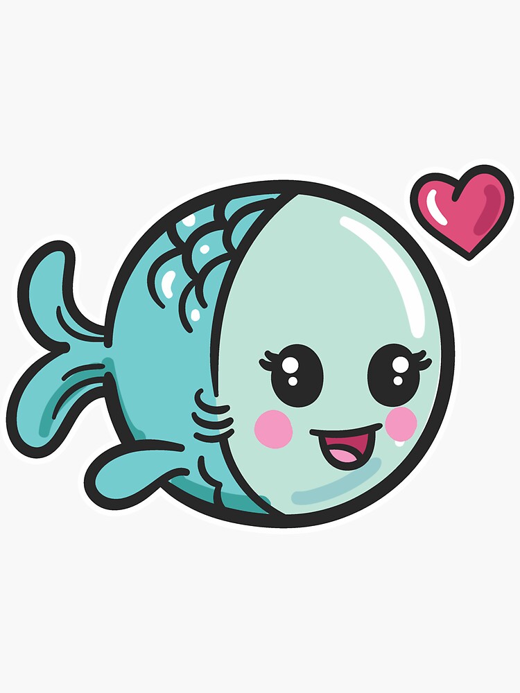 "Cute kawaii fish" Sticker by kawaiicreationx | Redbubble