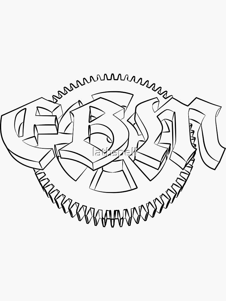 "EBM Electronic Body Music Gear Icon Drawing" Sticker by lathspell ...