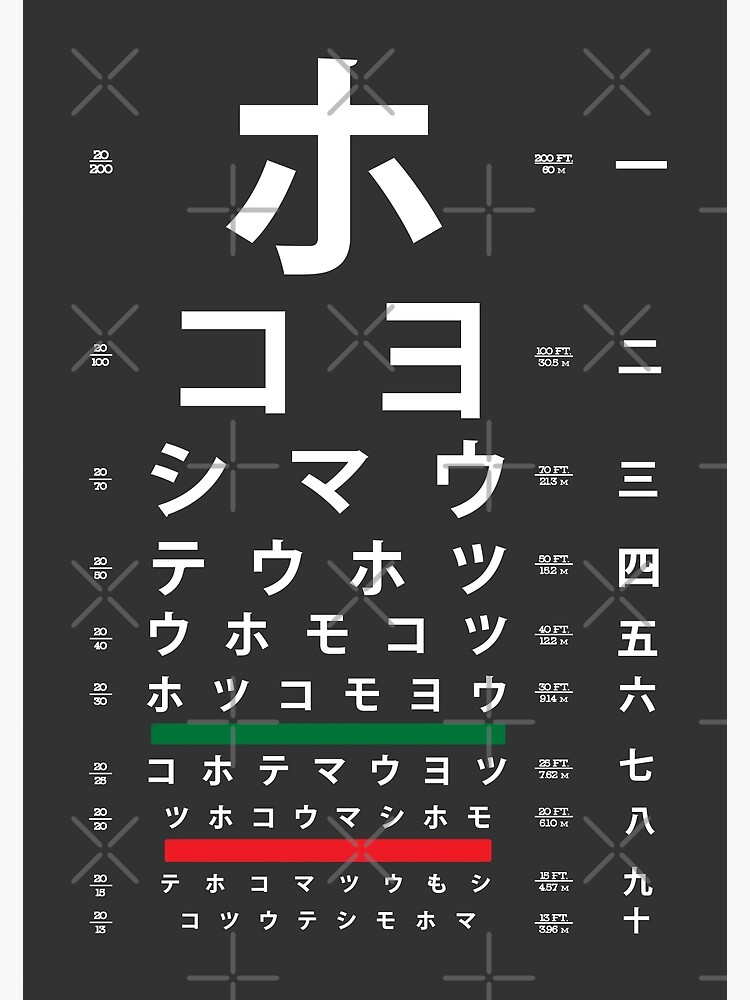 "Japanese Eye Chart (white)" Poster for Sale by ReiLeao | Redbubble