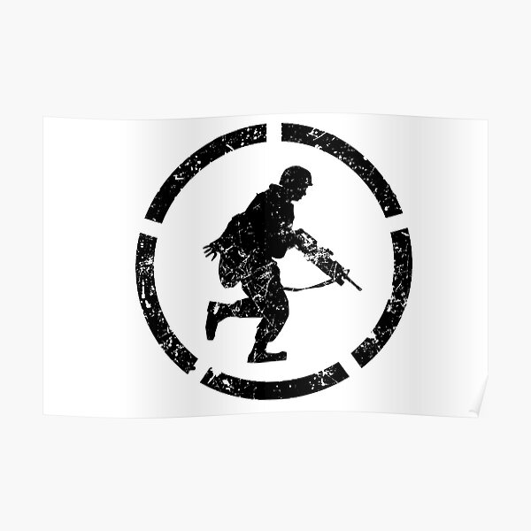 "American Army Soldier Running Military Design (black)" Poster for Sale ...