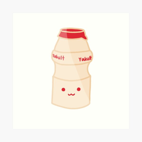 "Cute Yakult with face" Art Print by HoneyLemonBee1 | Redbubble