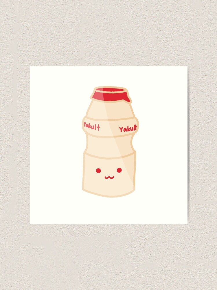 "Cute Yakult with face" Art Print by HoneyLemonBee1 | Redbubble