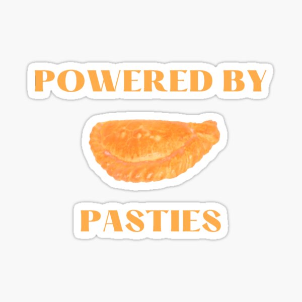 "Powered By Pasties" Sticker by Kernow-Clothing | Redbubble
