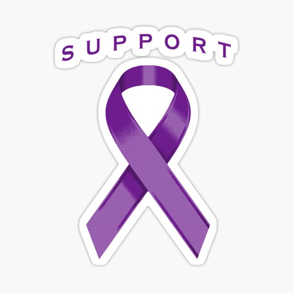 "Purple Awareness Ribbon of Support" Sticker by adamcampen | Redbubble