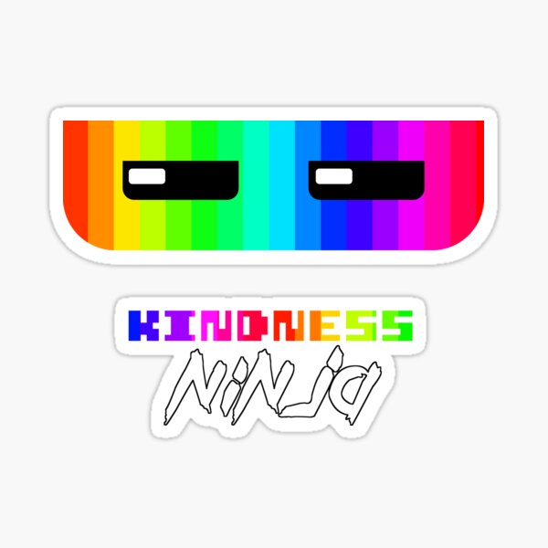 "Kindness Ninja Retro Rainbow - Charity Design" Sticker by rule-shop ...