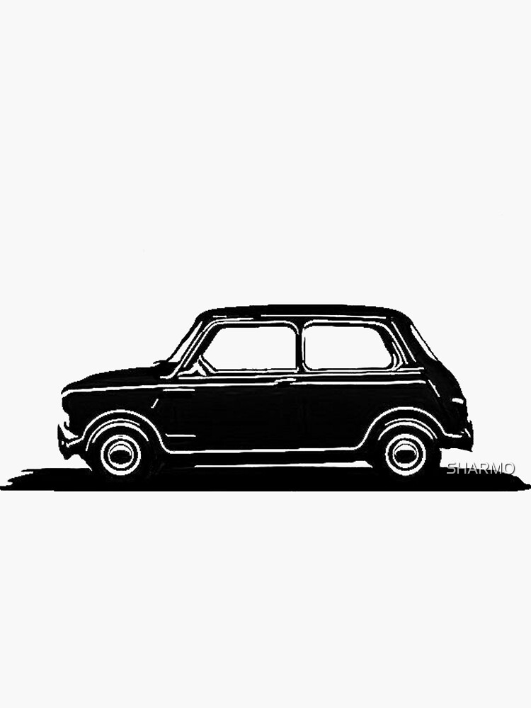 "BLACK CLASSIC MINI OUTLINE" Sticker for Sale by SHARMO | Redbubble