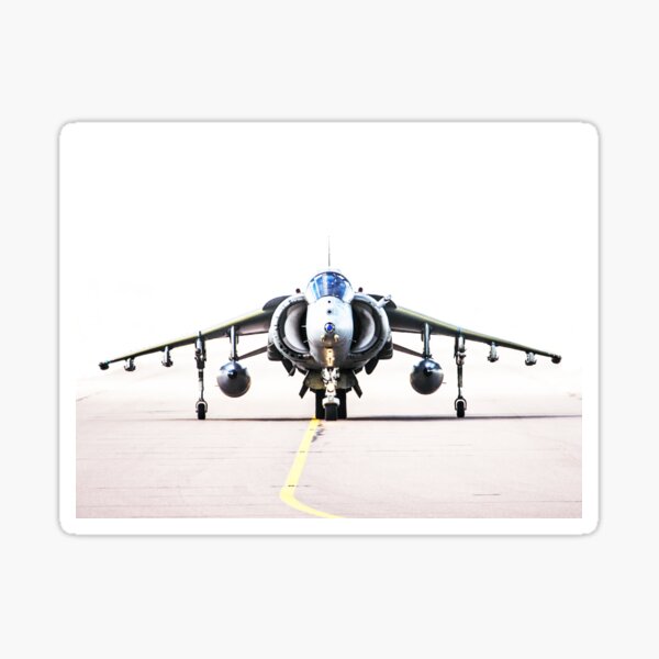 "RAF Harrier head-on" Sticker by captureasecond | Redbubble