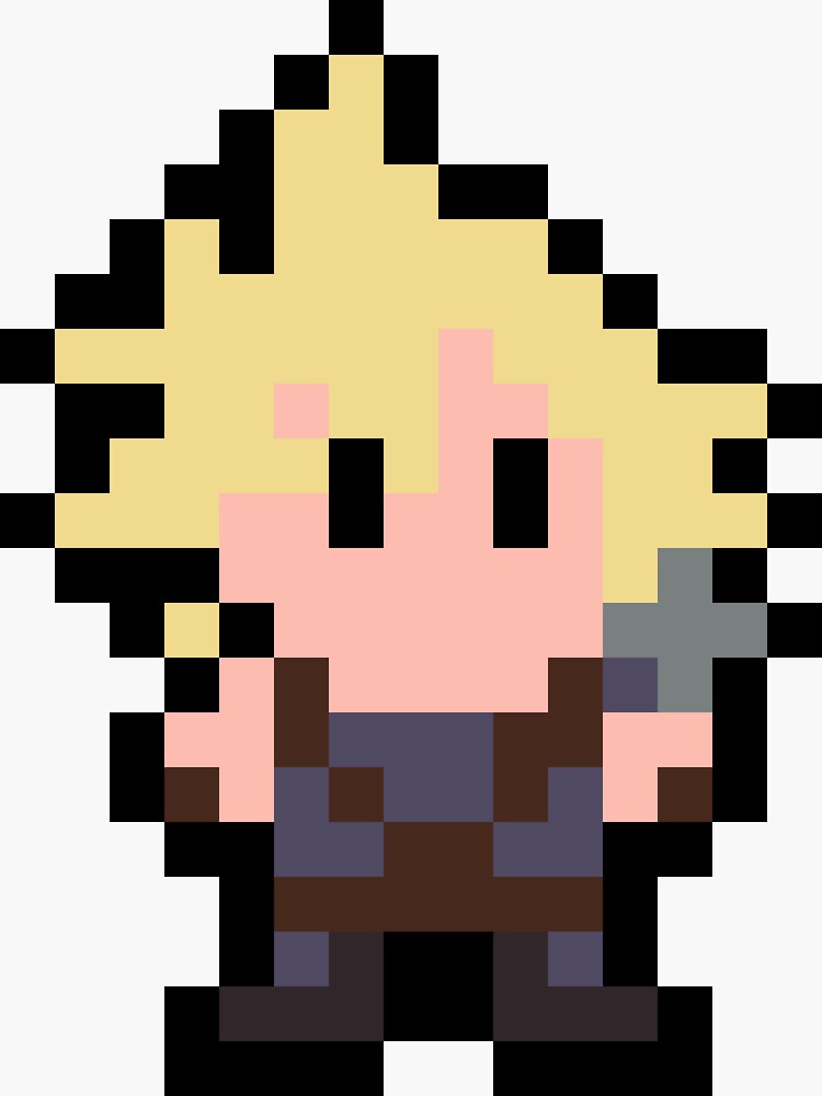 "Pixel Cloud Strife" Sticker for Sale by ImpishMATT | Redbubble