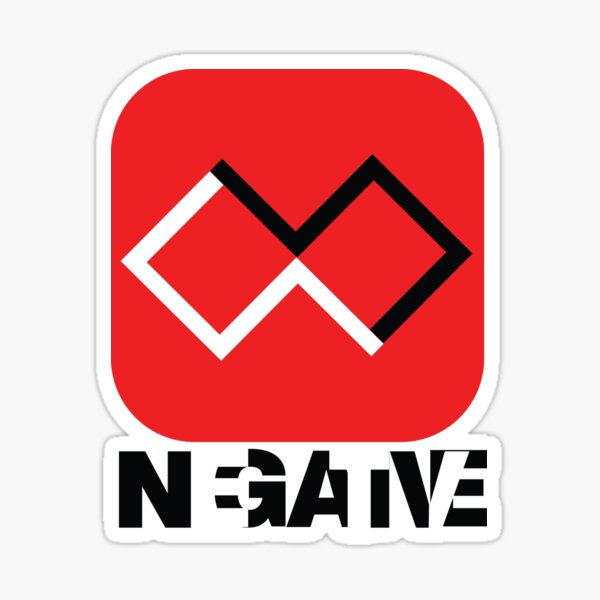 "Negative " Sticker by ikigaisan | Redbubble
