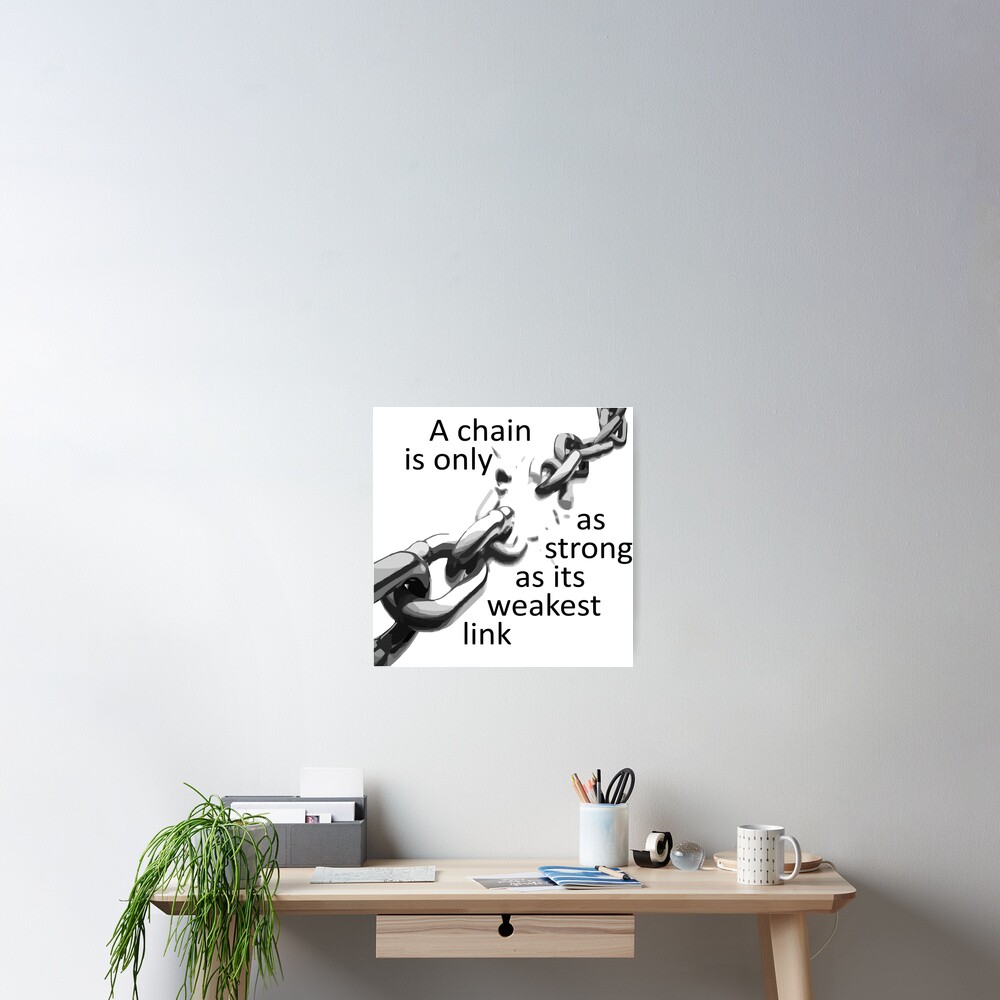 "A chain is only as strong as its weakest link." Poster by AhMath ...