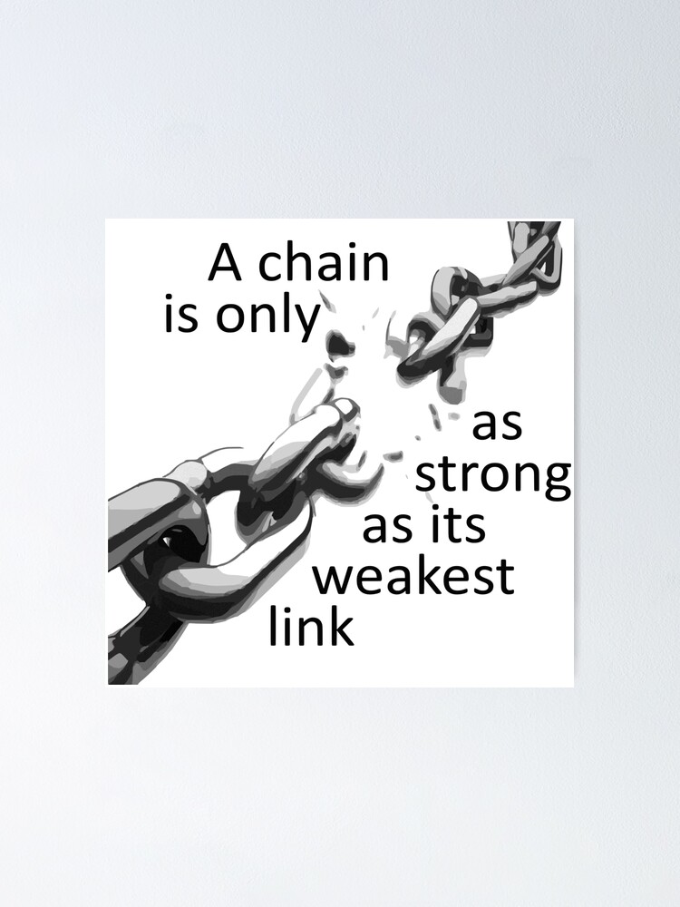"A chain is only as strong as its weakest link." Poster by AhMath ...
