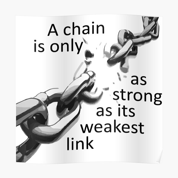 "A chain is only as strong as its weakest link." Poster by AhMath ...
