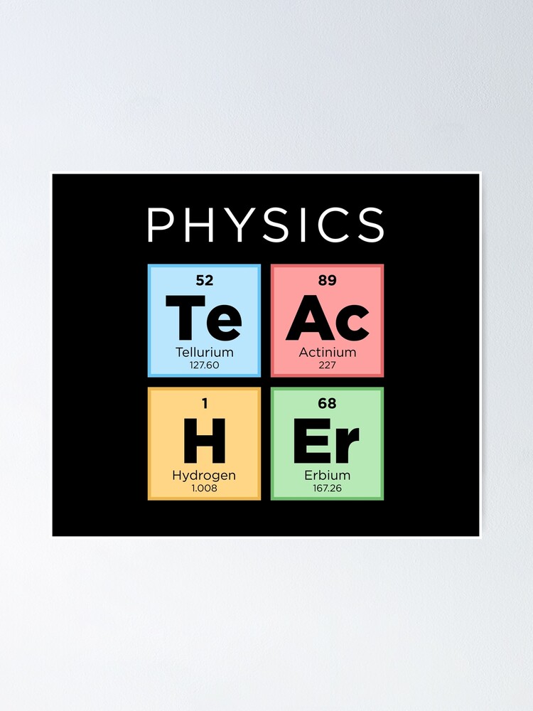 "Physics Teacher Periodic Table of Elements Science Clever Color ...