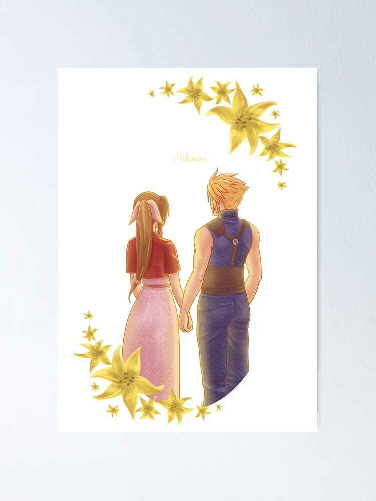 "Final Fantasy VII - Sunrise - Cloud & Aerith [No BG]" Poster for Sale ...