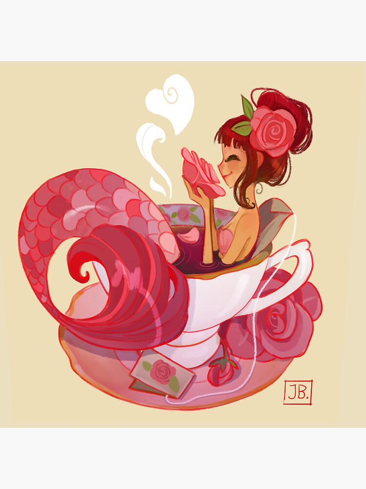 "Tea Mermaid" Sticker for Sale by Julia Blattman | Redbubble