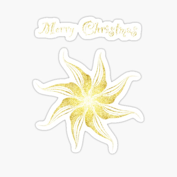 "Merry Christmas Star" Sticker by Lucky-Town-Art | Redbubble