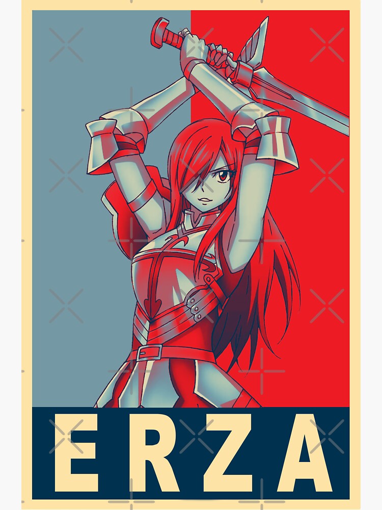 "Erza Scarlet - Poster" Sticker for Sale by LahcenBamouh | Redbubble