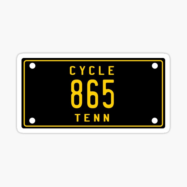"Tennessee Vintage Motorcycle License Plate 865 (Area Code 865 ...