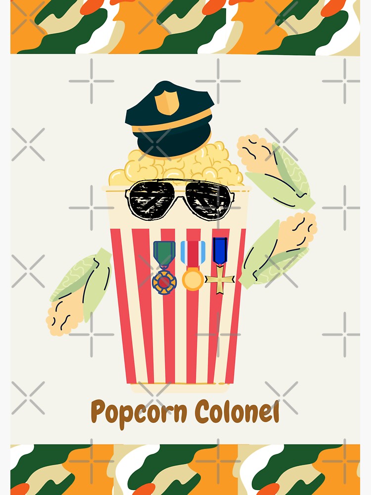 "Popcorn Colonel Pun" Sticker for Sale by SabrinaM77 | Redbubble