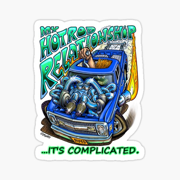 "My Hot Rod Relationship" Sticker by fuelledpencil | Redbubble