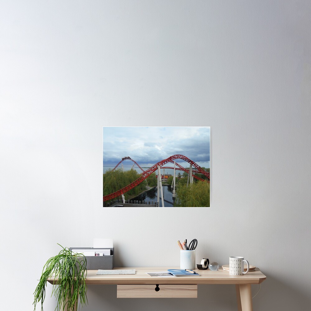 "Maverick Roller Coaster Camelback" Poster for Sale by MontagnaMagica ...