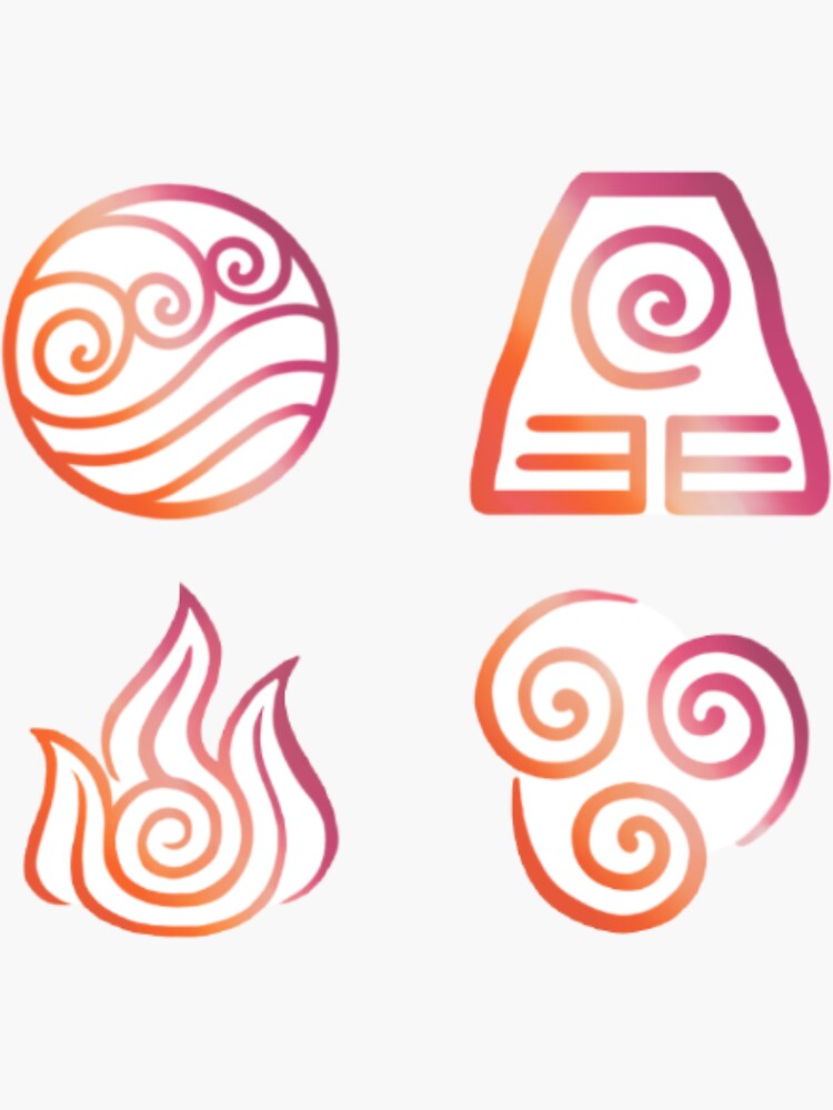 "Atla Element Symbols - Lesbian Pride" Sticker for Sale by Liv