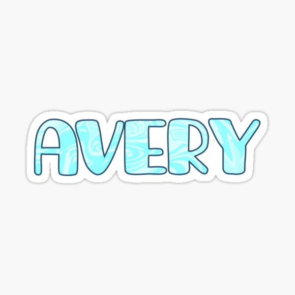 "Avery Name Design" Sticker by sunny-day-art | Redbubble