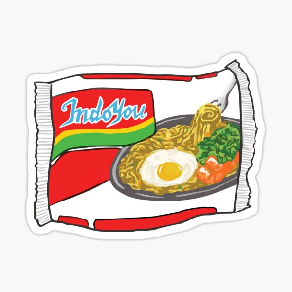 "Indomie Sticker" Sticker for Sale by doodlesbyaye | Redbubble