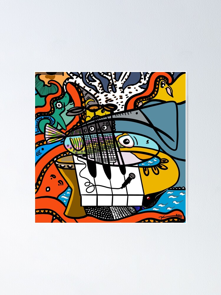 "Giant Squid & Da Band" Poster by KriscoArt | Redbubble