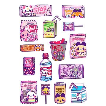 ""Rainbow Cartoon Food Sticker Pack"" Sticker for Sale by ...
