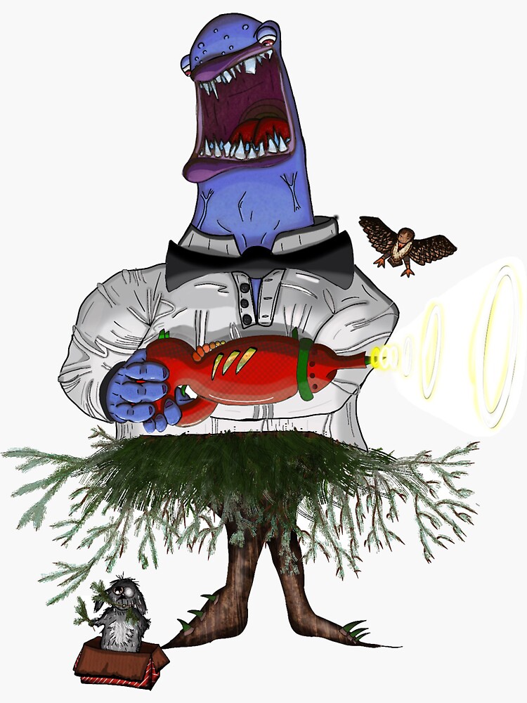 Pegatina «Guptree the Christmas Tree Alien y sus guías» de KaleMango ...