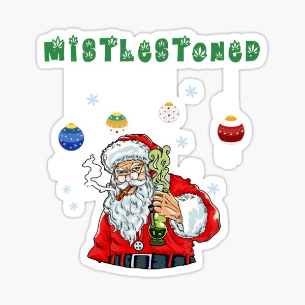 "Mistlestoned Funny Christmas Grinch Hand Mistlestoned 420 Cannabis ...