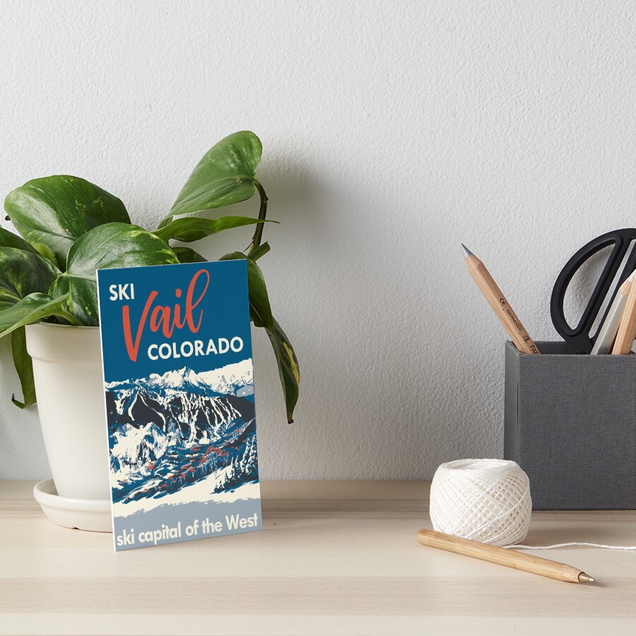 "Blue Vail Colorado Vintage Ski Poster" Art Board Print by ROEDERcraft ...