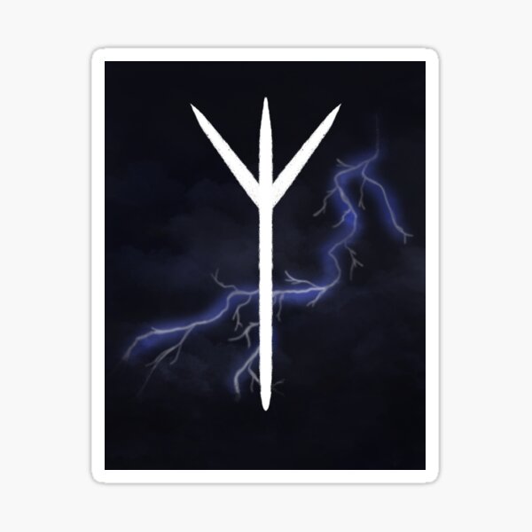 "Algiz Rune - Thunder" Sticker for Sale by selja-remetj | Redbubble