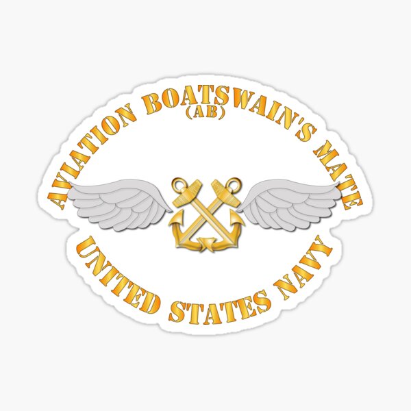 "Navy - Rate - Aviation Boatswain's Mate - Gold Anchor w Txt" Sticker ...