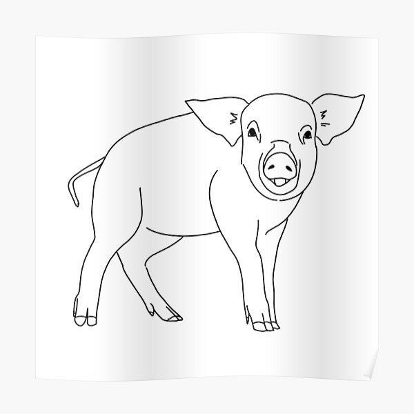 "Piglet line drawing" Poster by linesbymichelle | Redbubble