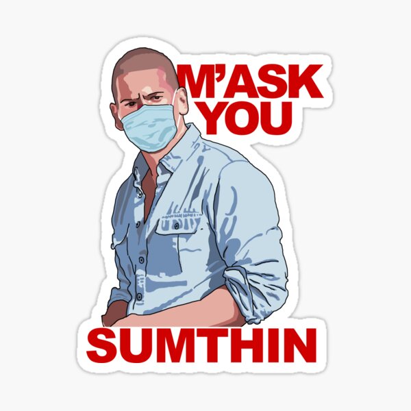 "M'ask You Sumthin" Sticker for Sale by CastleCrew | Redbubble