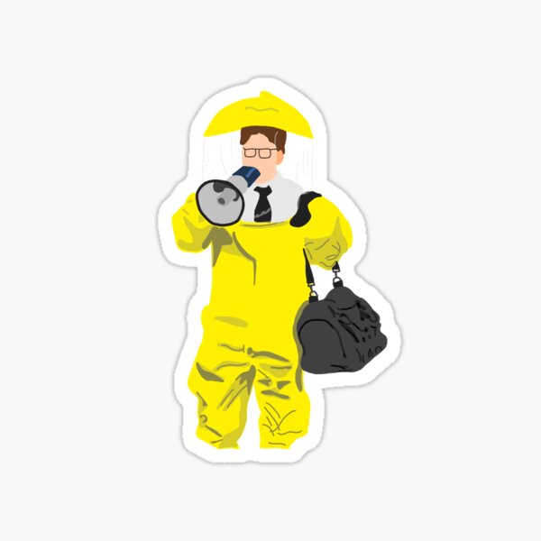 "Hazmat Dwight (without quote)" Sticker for Sale by lilynlawson | Redbubble