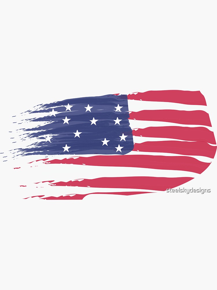 "Swooshed American Flag" Sticker by steelskydesigns | Redbubble